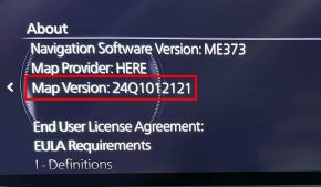 How to check the map version in Mazda Connect 2 system